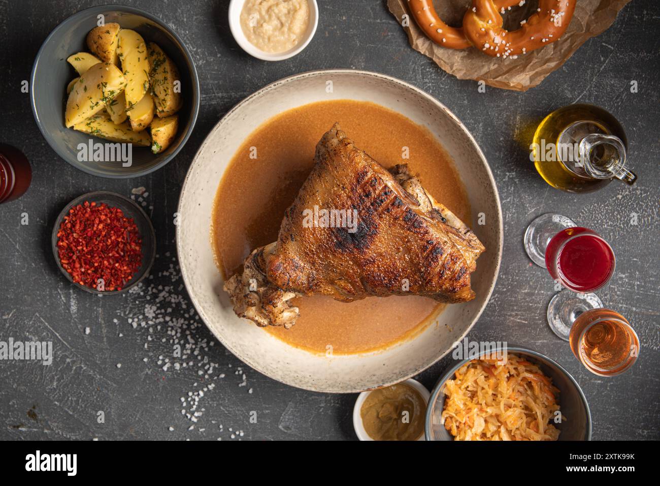Traditional german eisbein pork knuckle Stock Photo - Alamy