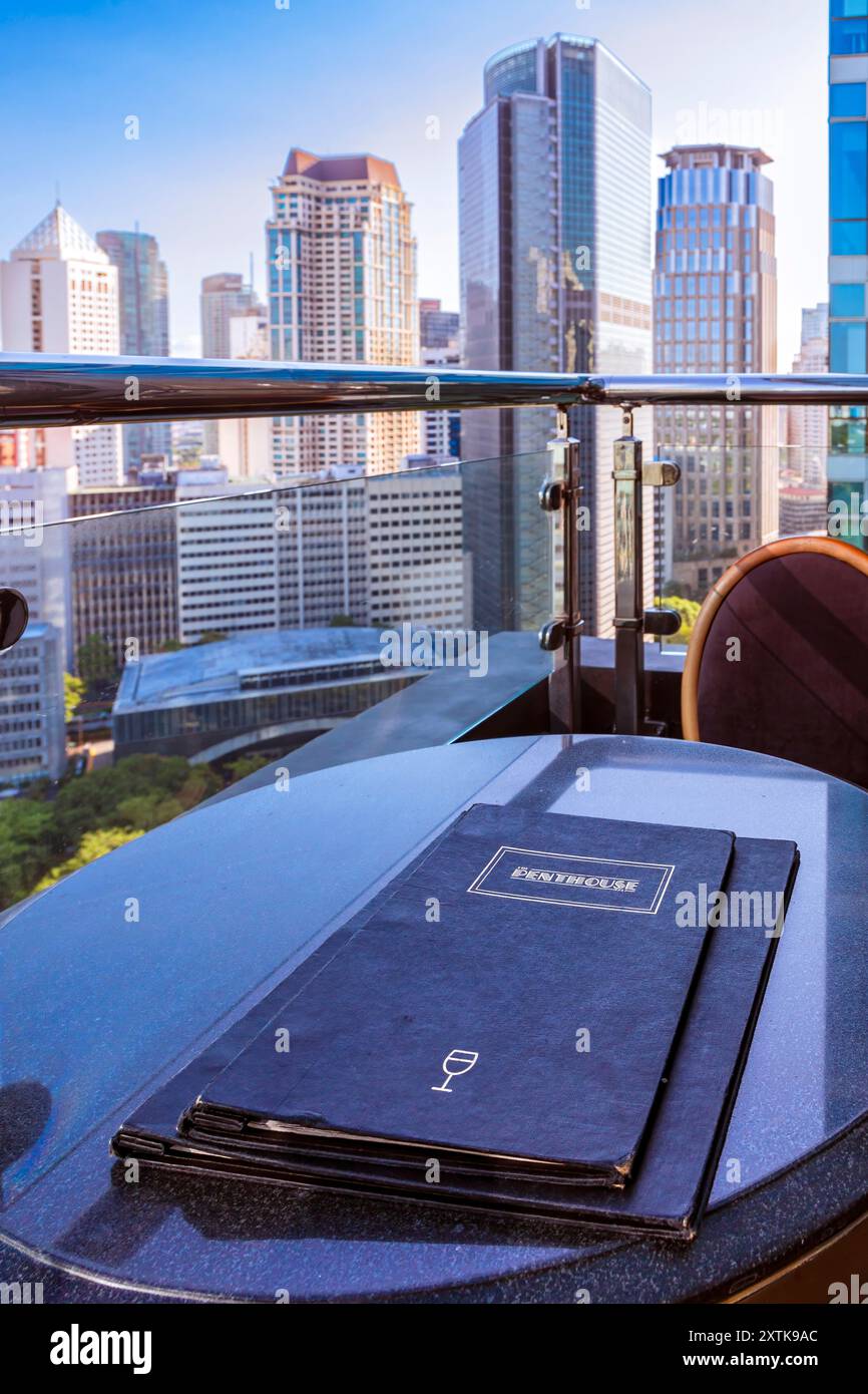 Penthouse rooftop Bar, 8747, Makati city landscape, buildings ...