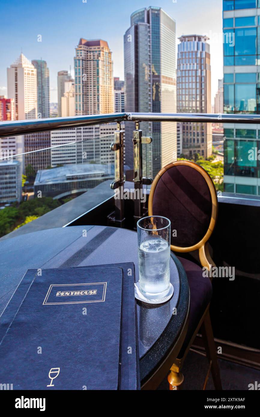 Penthouse rooftop Bar, 8747, Makati city landscape, buildings ...
