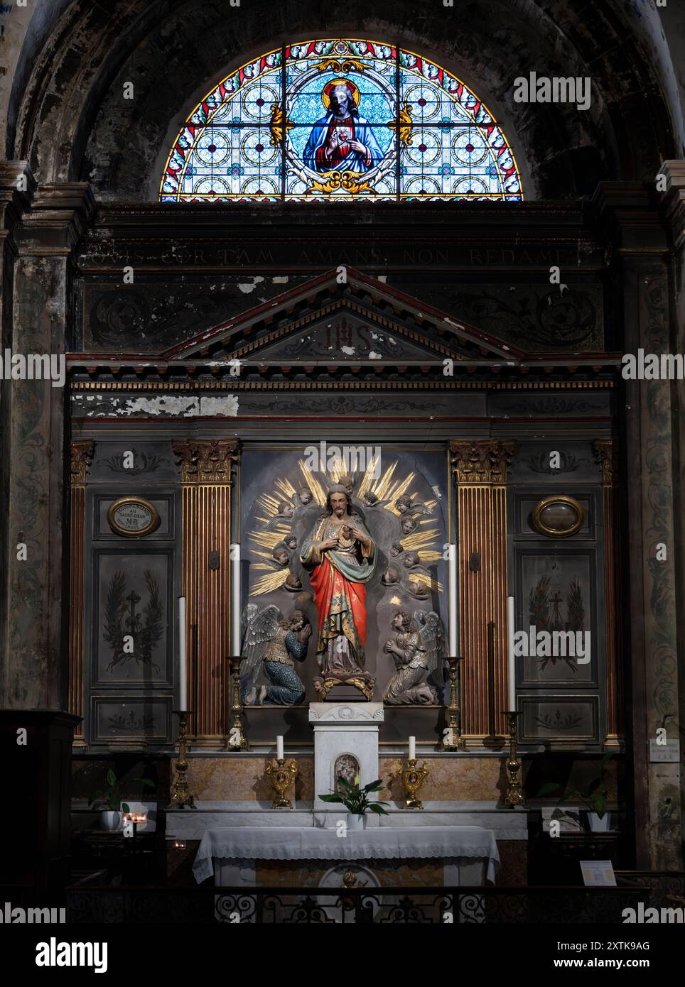 Sacred Heart altar at Saint Martin Catholic Church, San Remy de ...