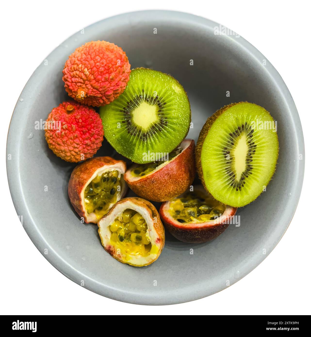 Colorful fruit mix in a ceramic plate. Healthy eating Stock Photo - Alamy