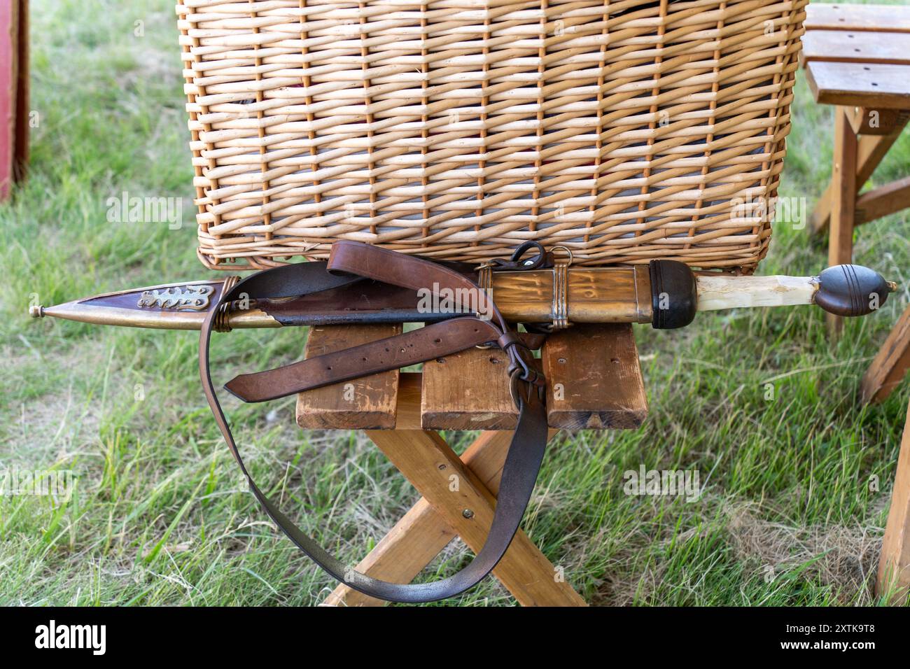 Ancient Roman sword, gladius on a bench Stock Photo - Alamy