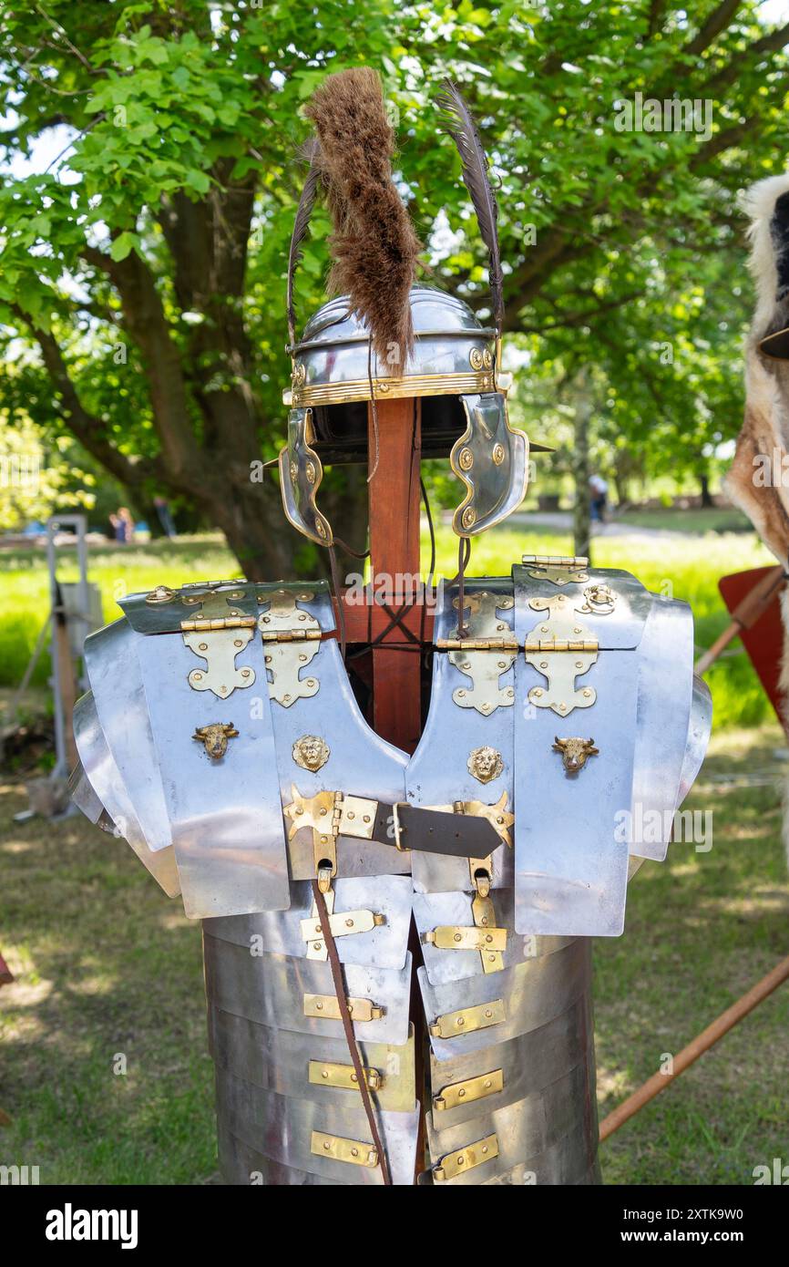 Ancient Roman legionary armor on a stand Stock Photo - Alamy