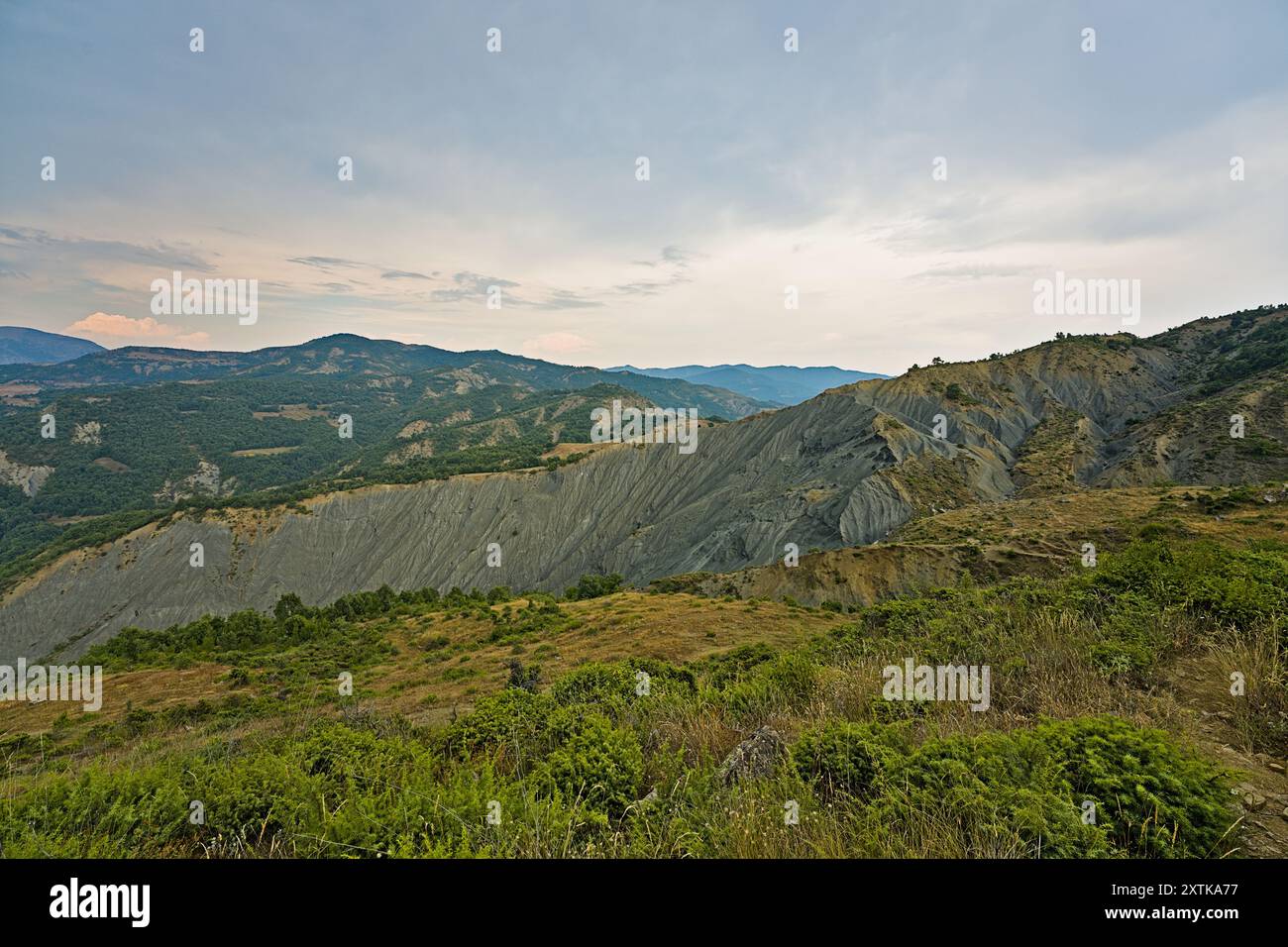 Mountain pass through the national park between the road to Permet and ...