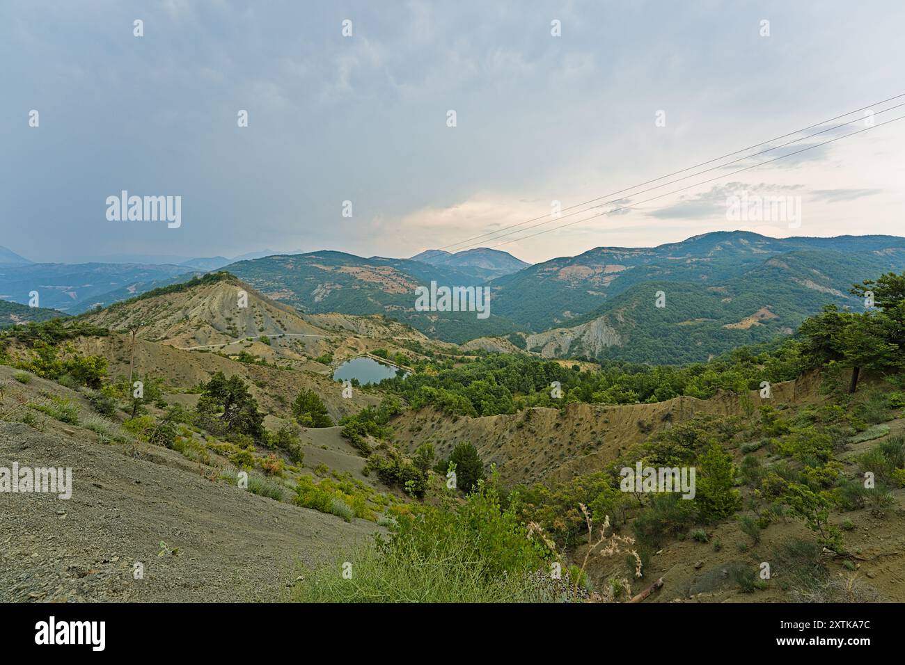 Mountain pass through the national park between the road to Permet and ...