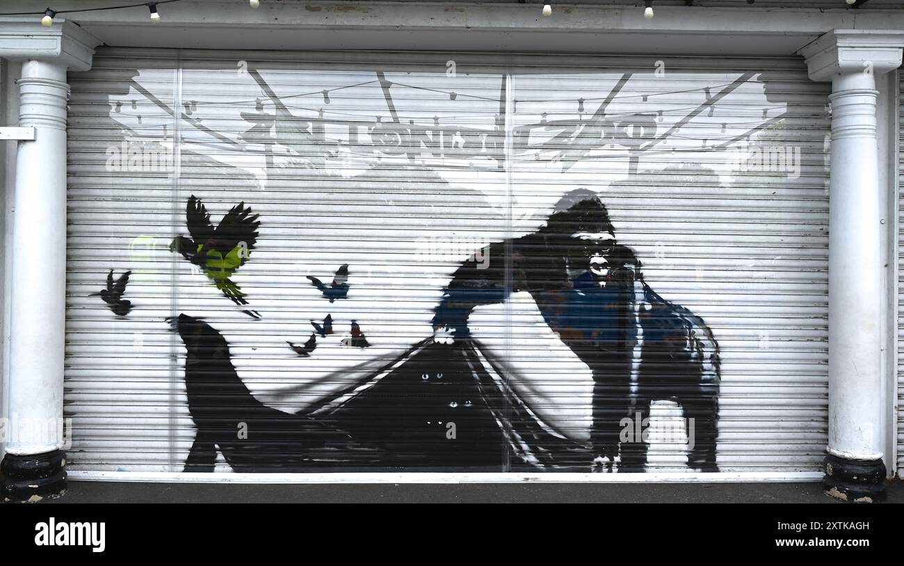 The final piece,of Banksy's animals series was unveiled early Tuesday ...
