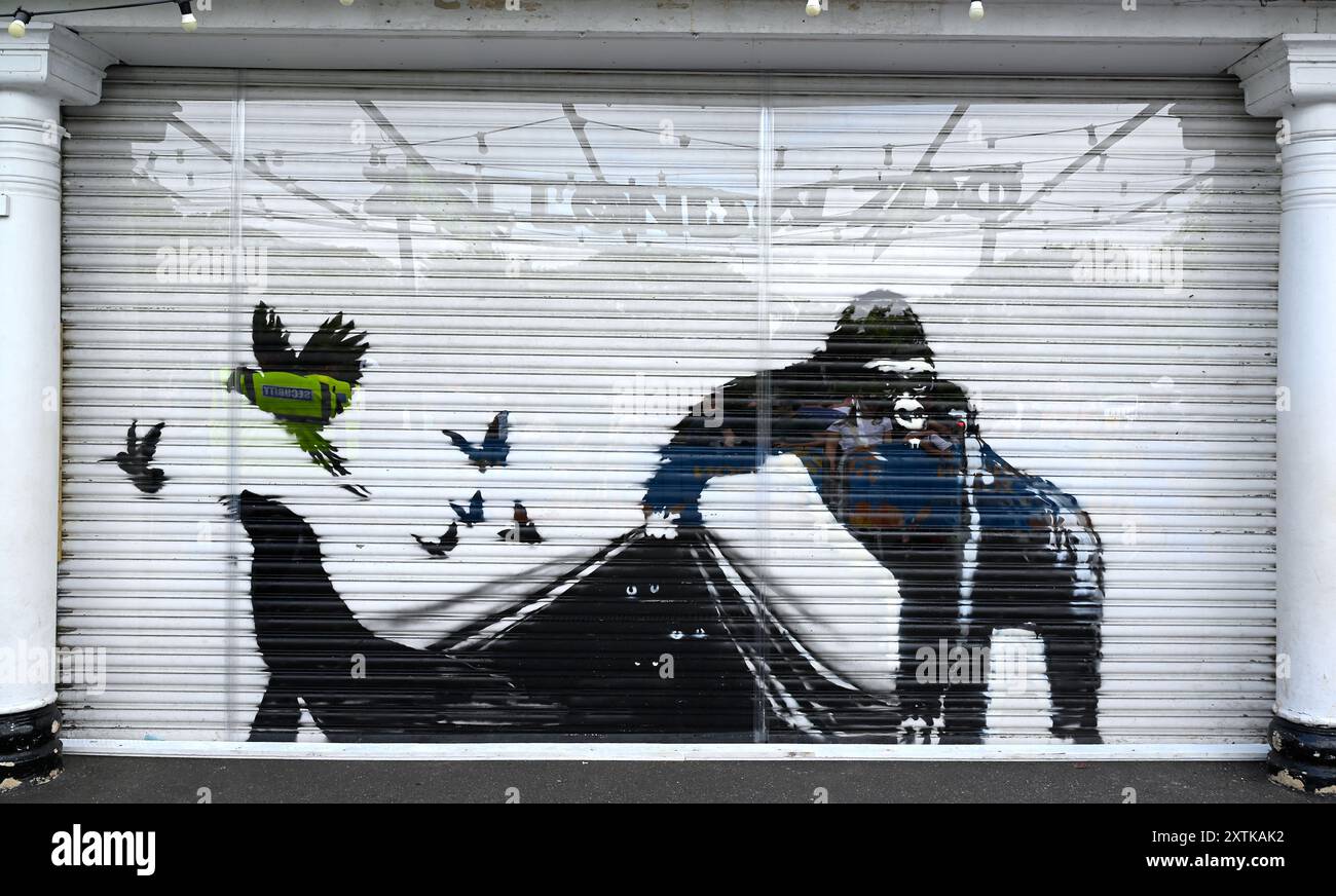 The final piece,of Banksy's animals series was unveiled early Tuesday ...