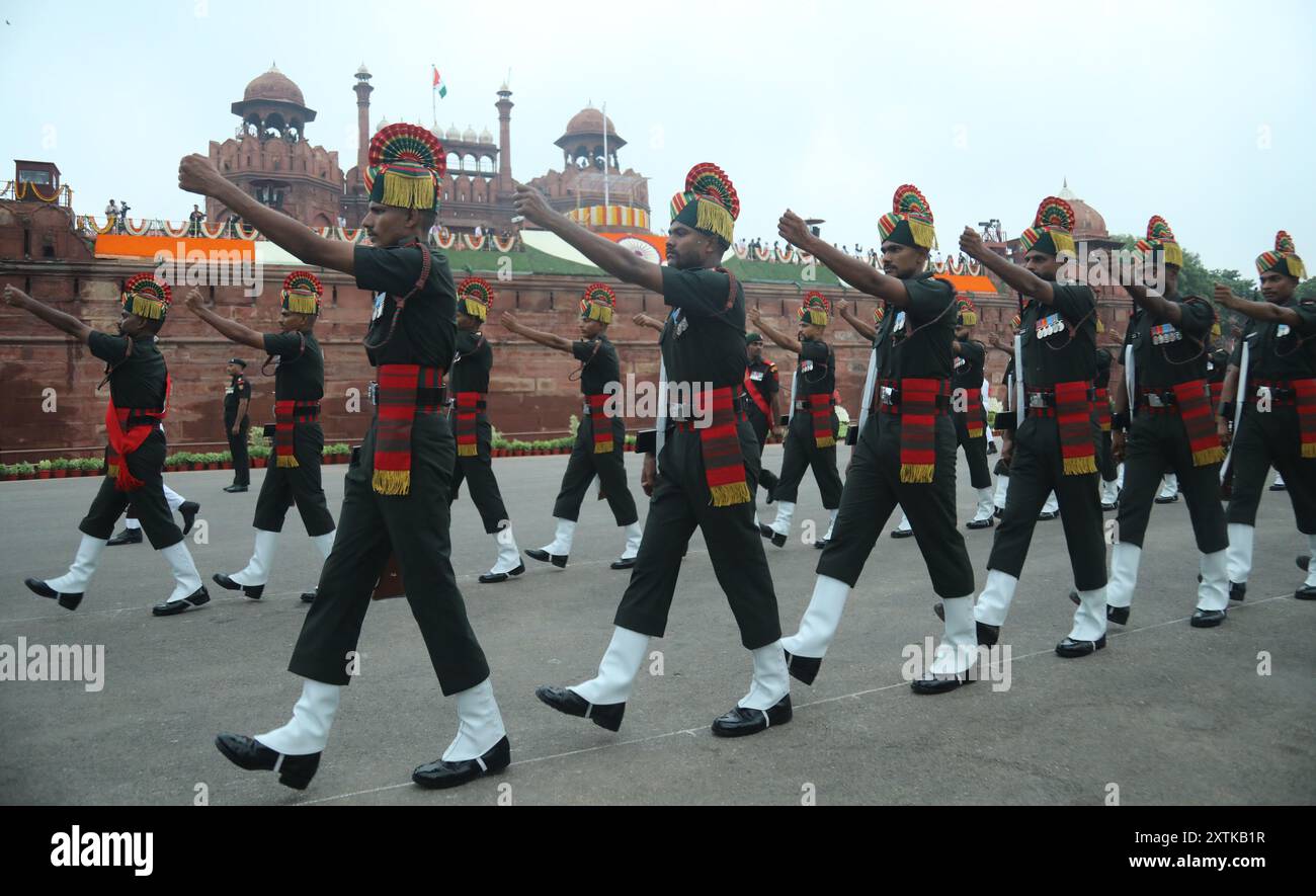 India - 15 Aug 2024, Indian Arm forces personnel march during the 78th ...