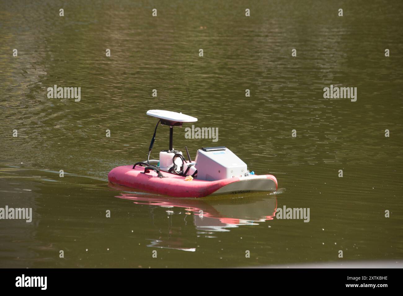 R/C boat measuring flow and velocity of river Stock Photo - Alamy