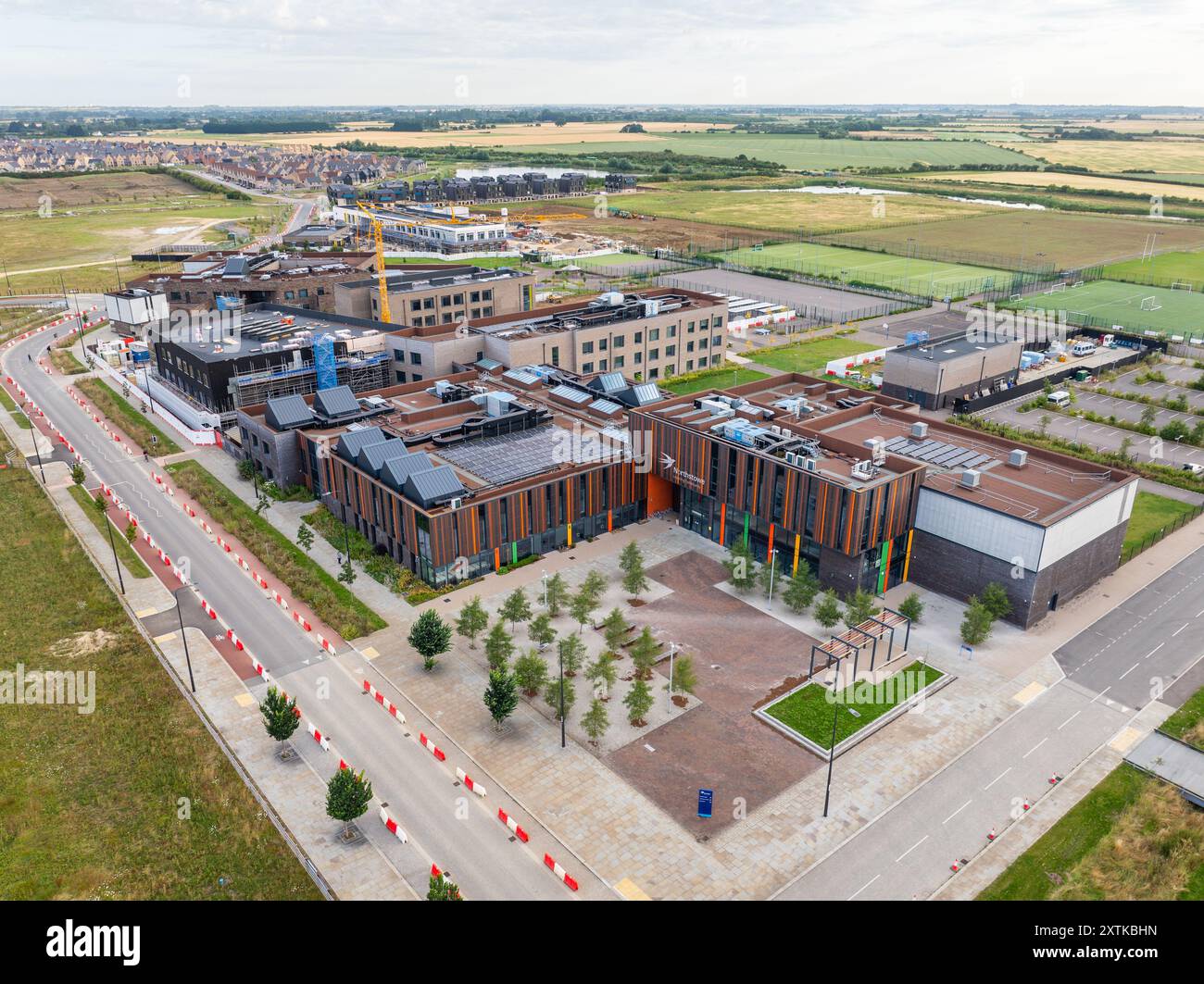 A drone photo captures Northstowe Secondary School, showcasing its ...