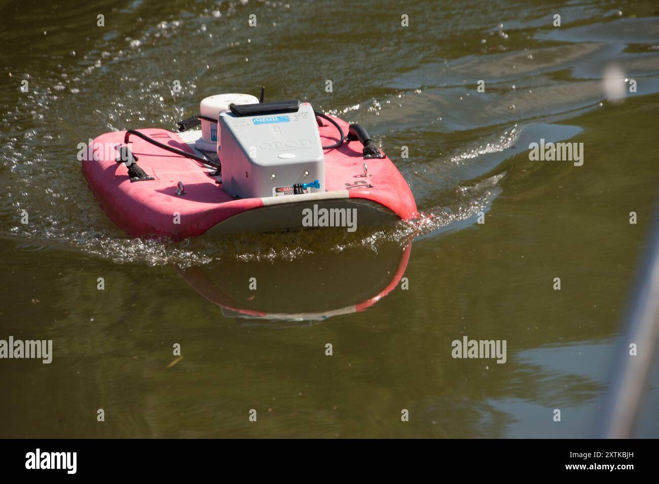 R/C boat measuring flow and velocity of river Stock Photo - Alamy
