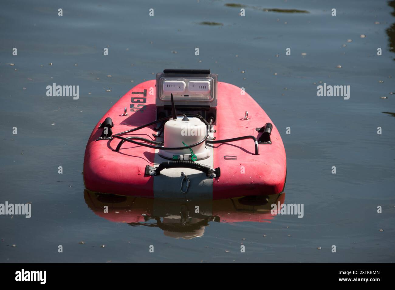 R/C boat measuring flow and velocity of river Stock Photo - Alamy