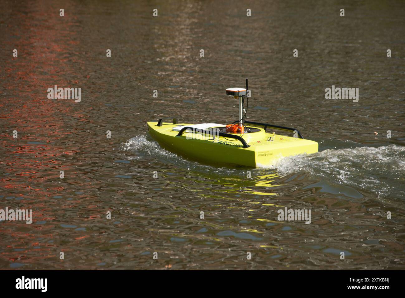 R/C boat measuring flow and velocity of river Stock Photo - Alamy