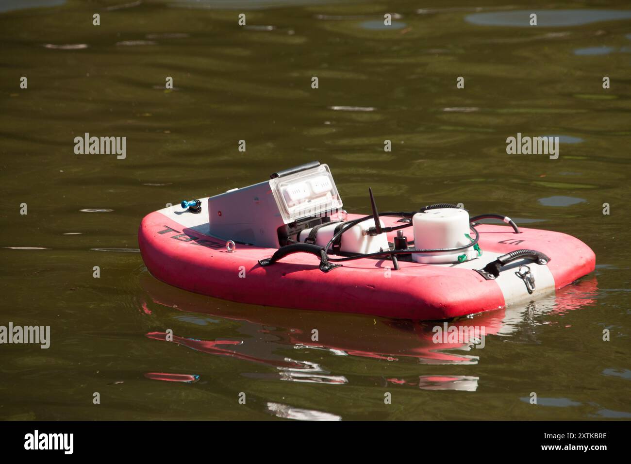 R/C boat measuring flow and velocity of river Stock Photo - Alamy