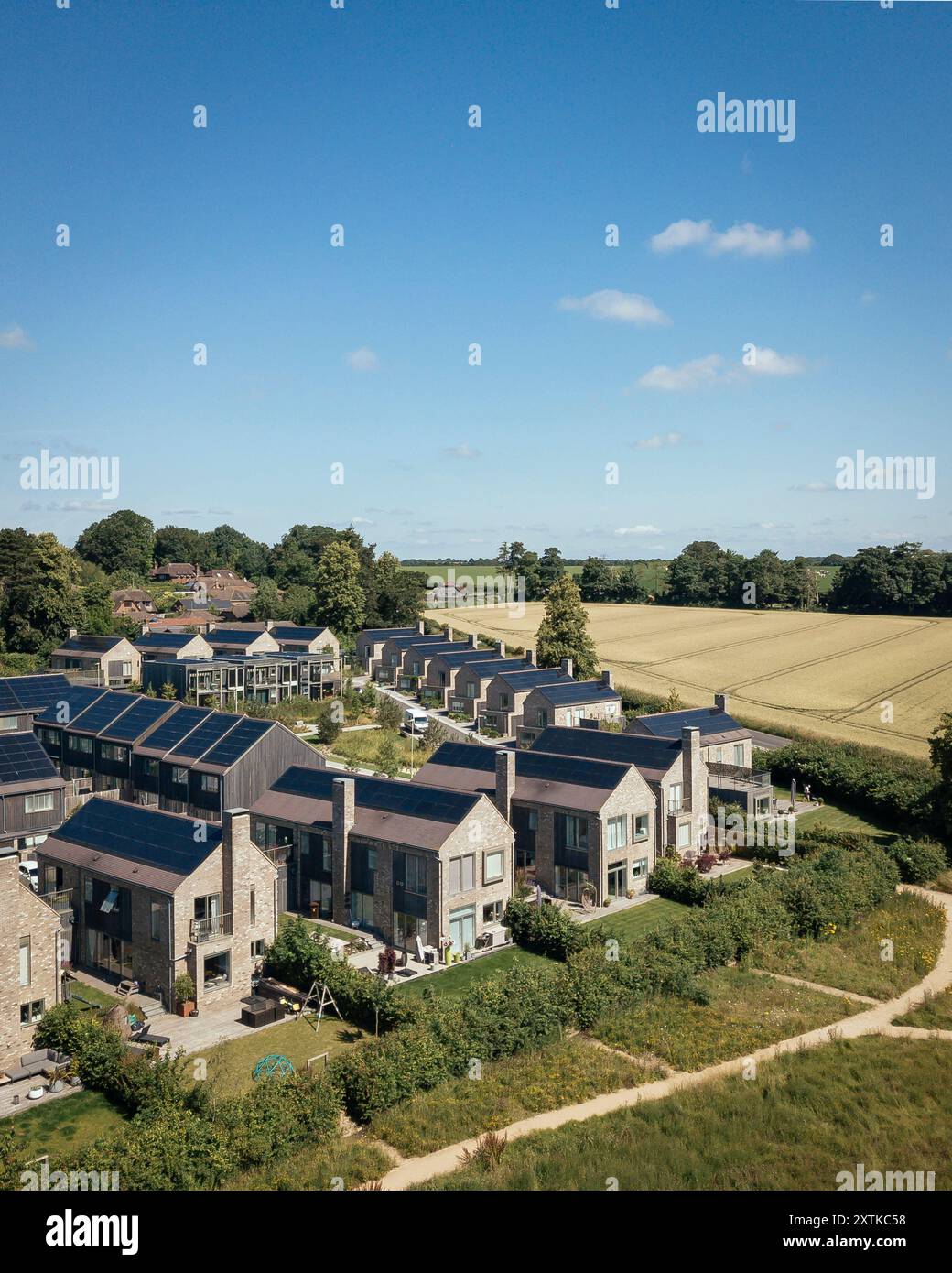 Aerial view showing project in context. Lovedon Fields, Kings Worthy ...