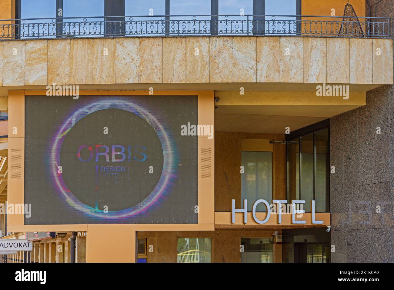 Paracin, Serbia - October 06, 2023: Display Orbis Design Sign Hotel and ...