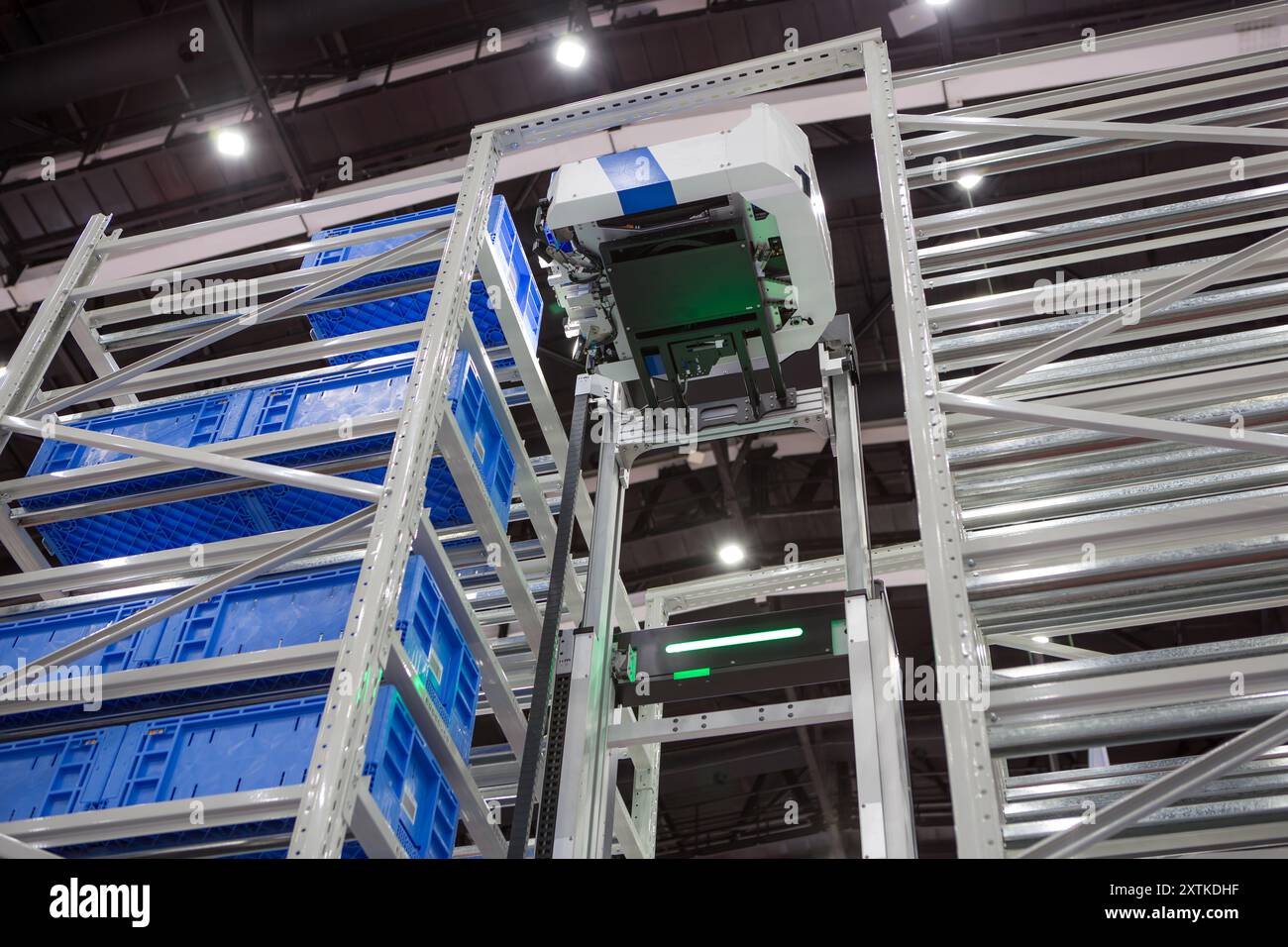 Autonomous robot picking materials from multi-layer rack in modern ...