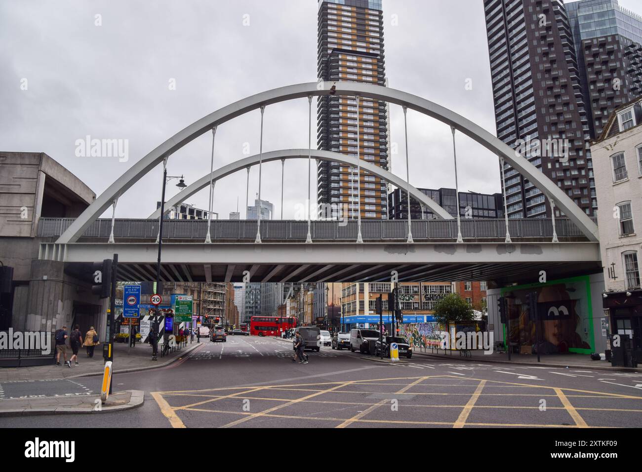 London, UK. 8th August 2024: daytime view of Shoreditch High Street ...