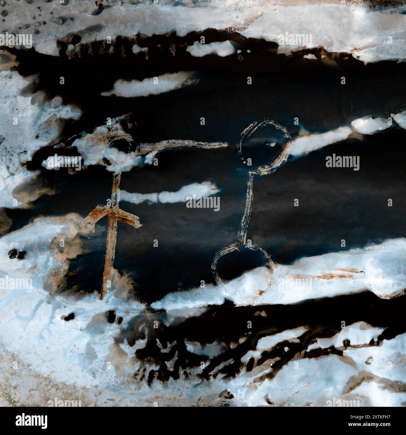 Surreal visual art depicting a war torn landscape and the flight of ...