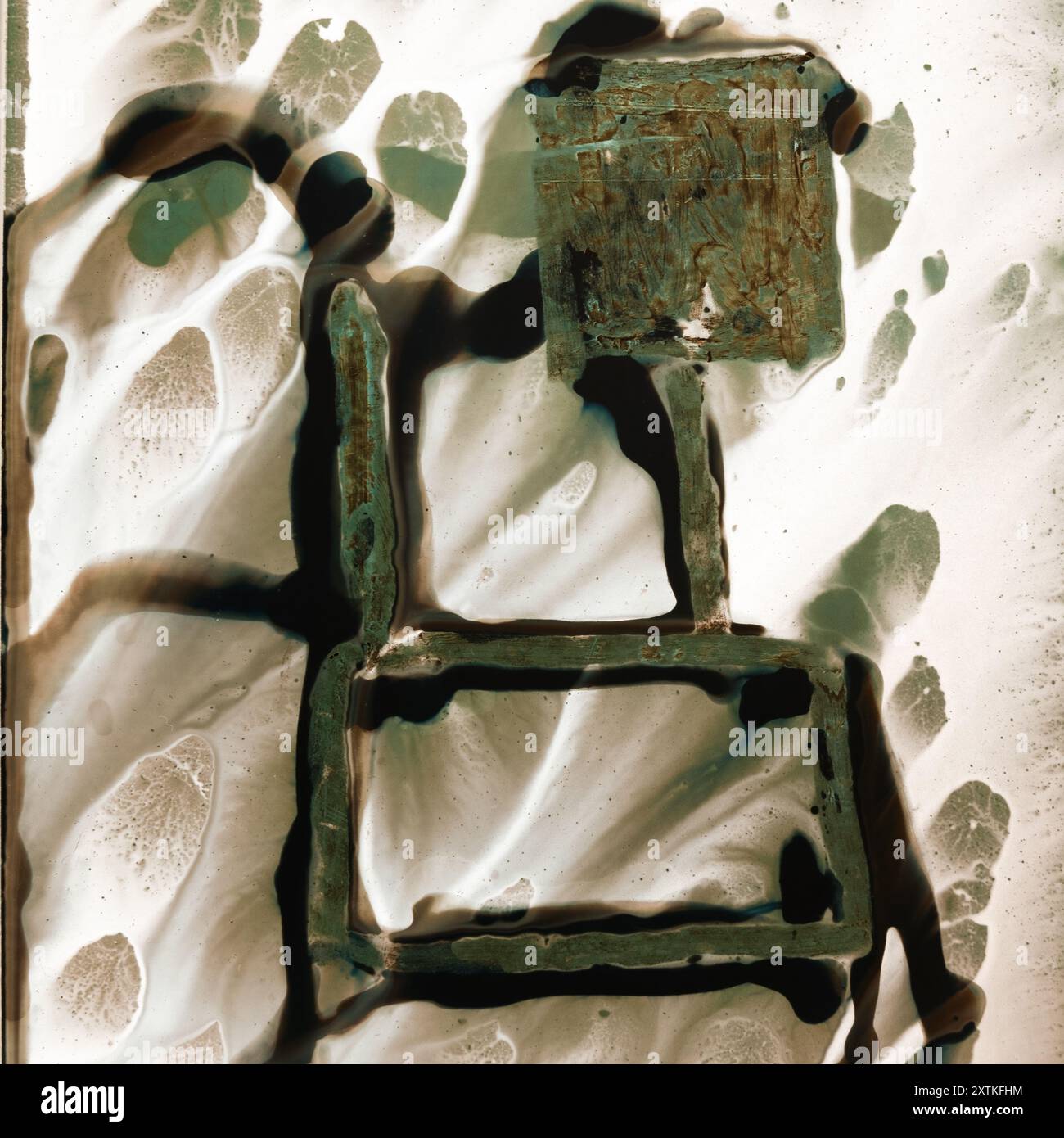 Cubist inspired chemigram, an abstract experimental image using simple ...