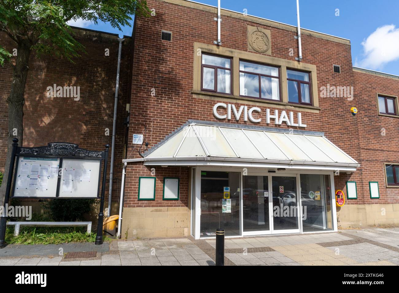 Stanley. County Durham, UK. The Civic Hall - a closed down theatre and ...
