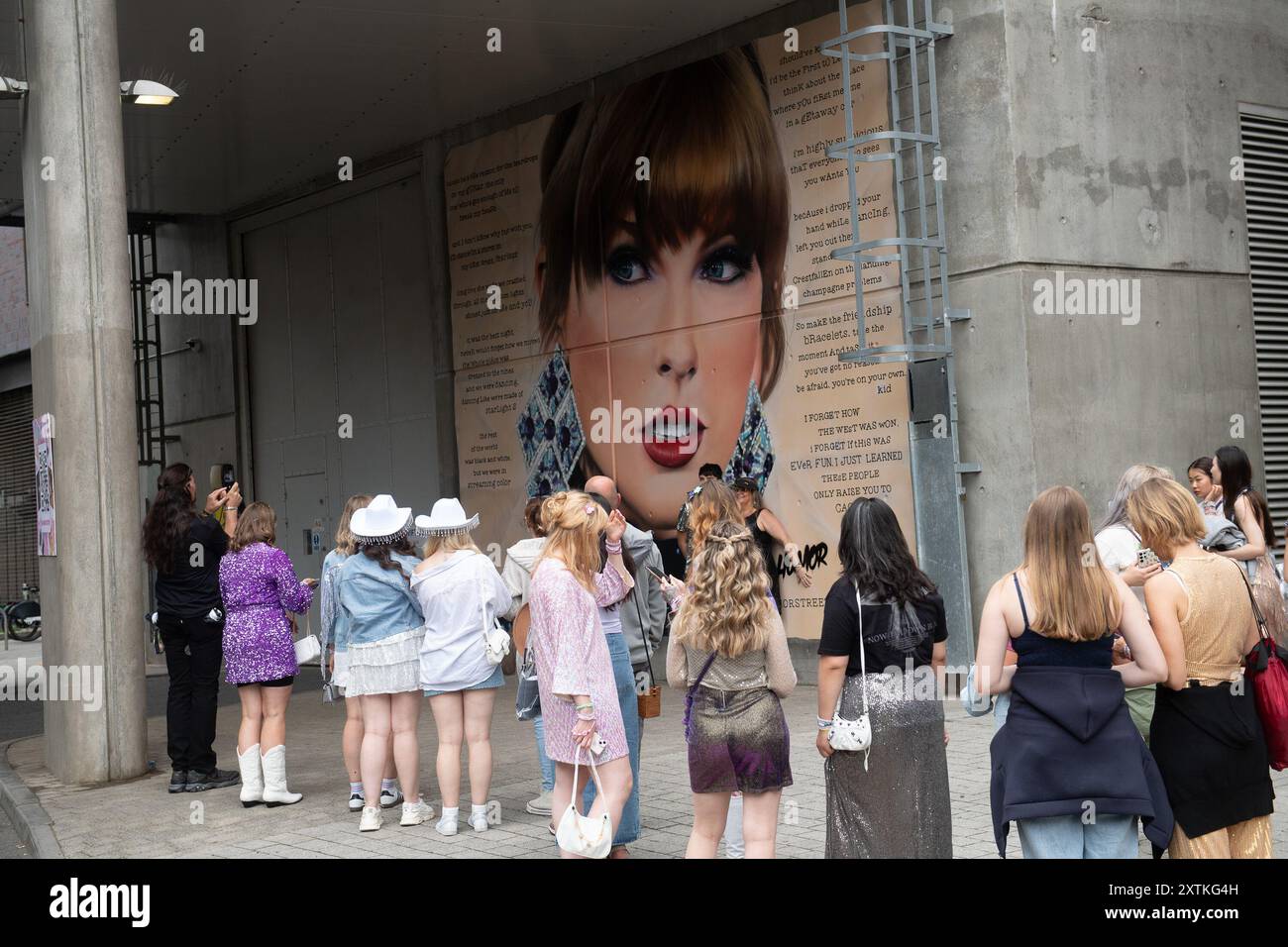 London, UK. 15 Aug 2024. Taylor Swift Fans (Swifties) can be seen at ...