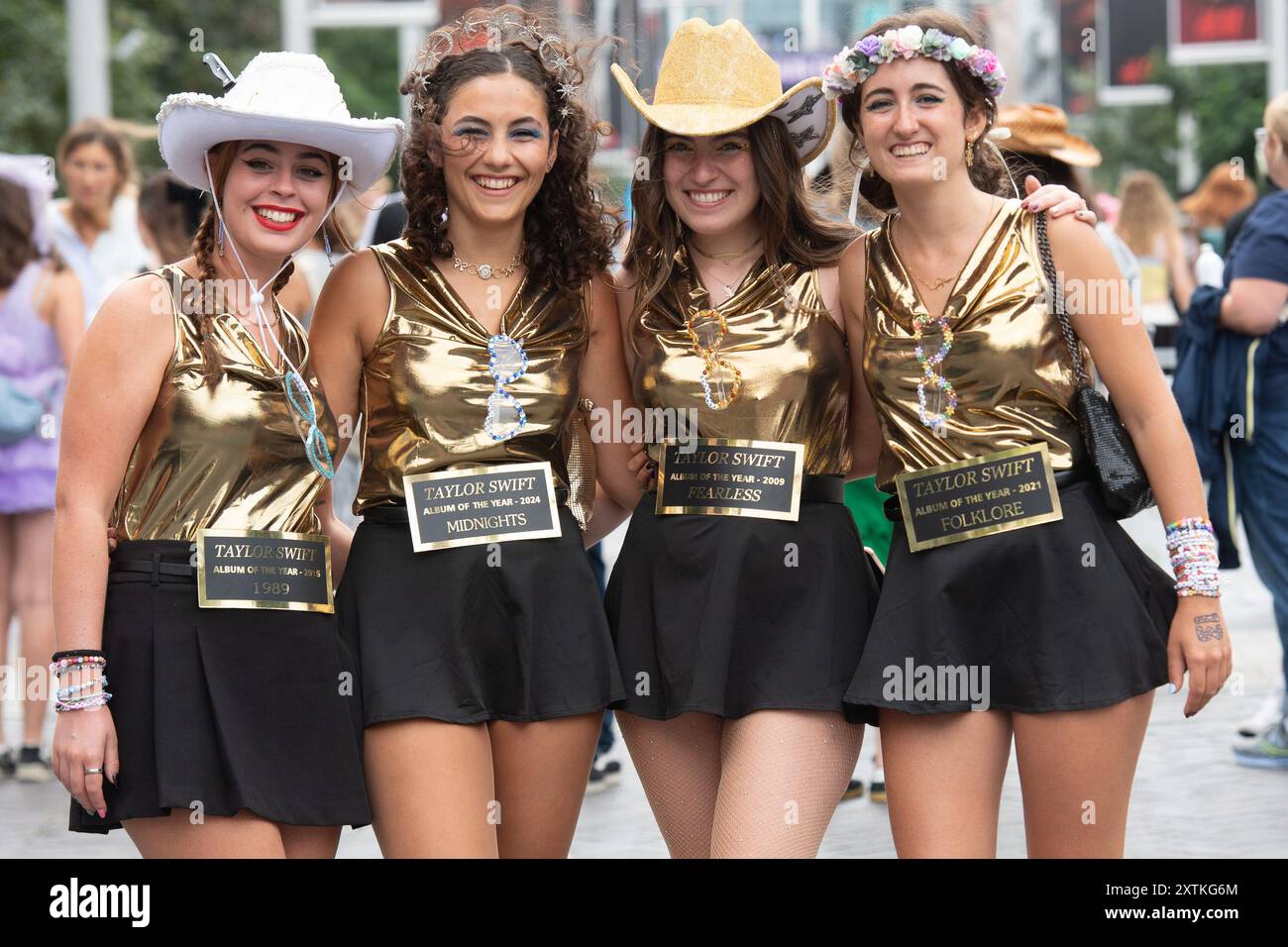 London, UK. 15 Aug 2024. Taylor Swift Fans (Swifties) can be seen at ...