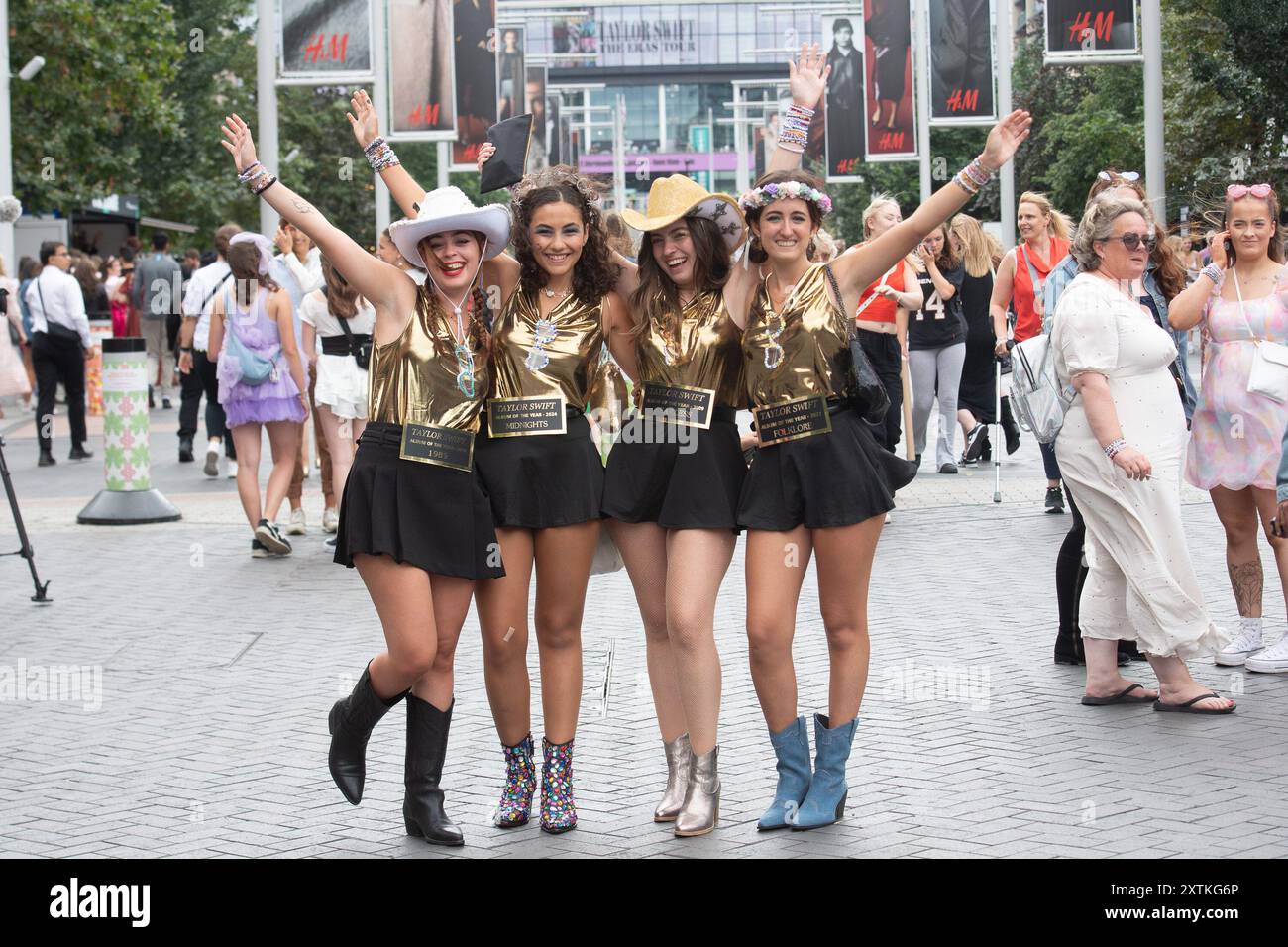 London, UK. 15 Aug 2024. Taylor Swift Fans (Swifties) can be seen at ...