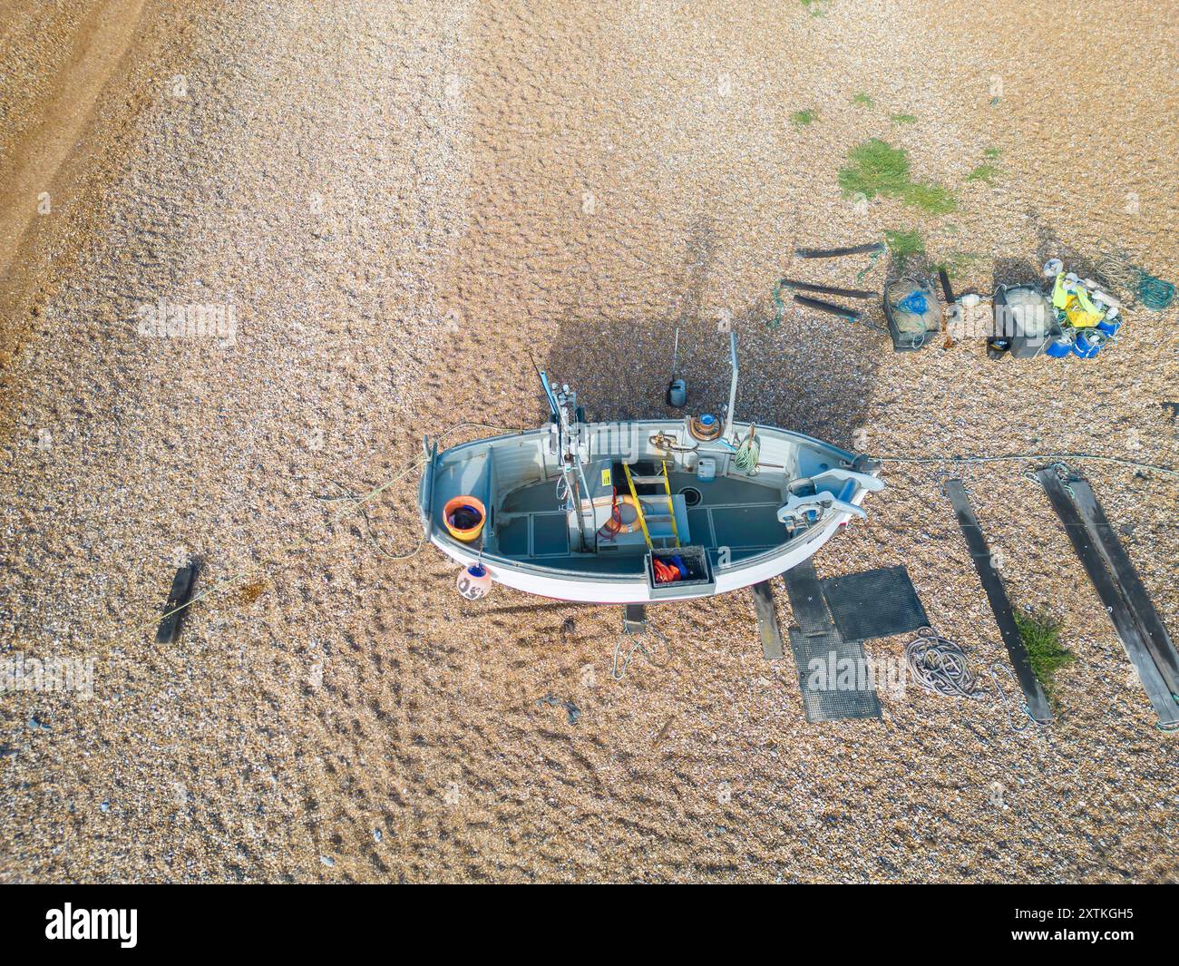 aerial view of hythe beach and fishing boats on the kent coast Stock ...