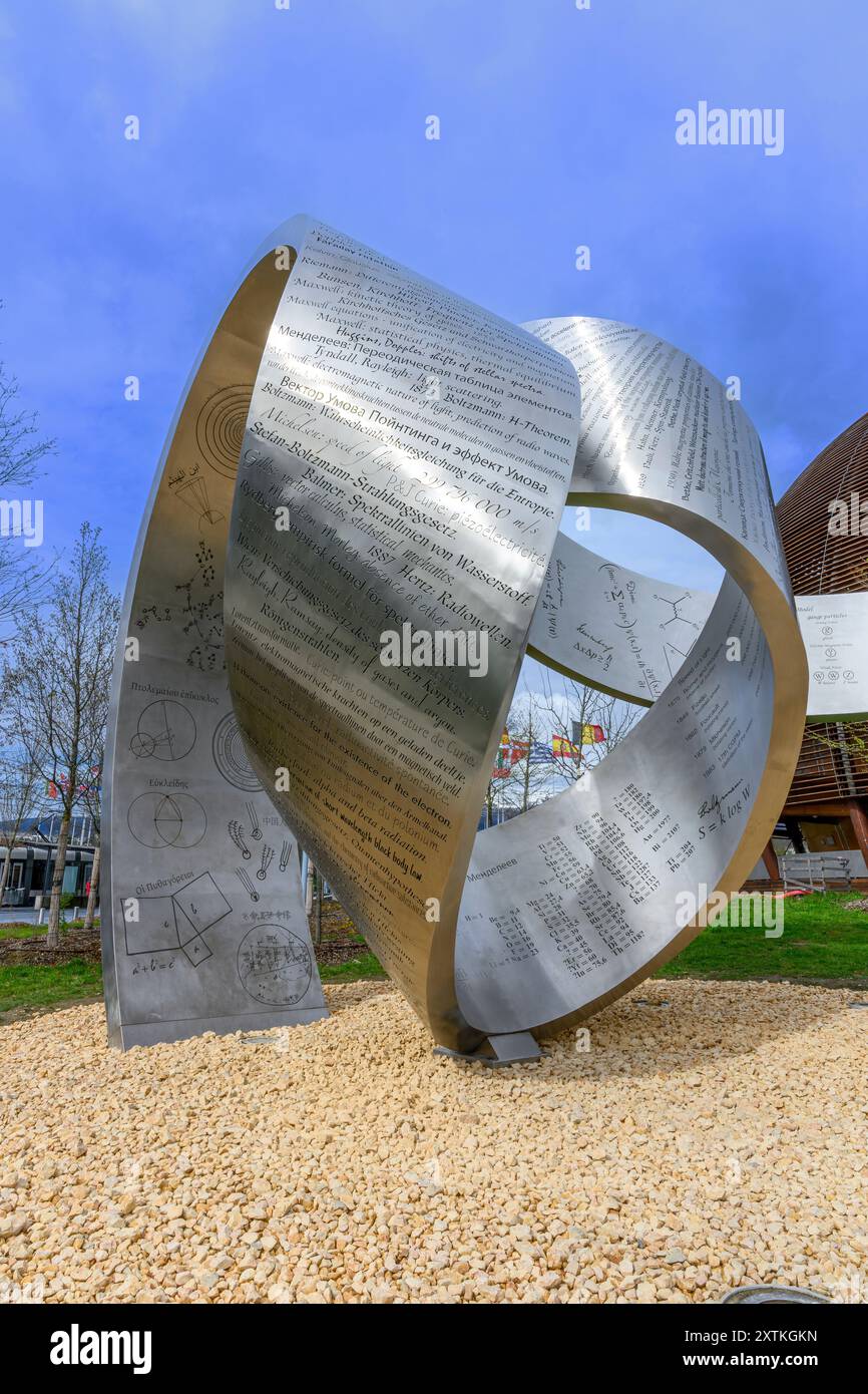 A sculpture called Wandering the Immeasurable, by Gayle Hermick depicts ...