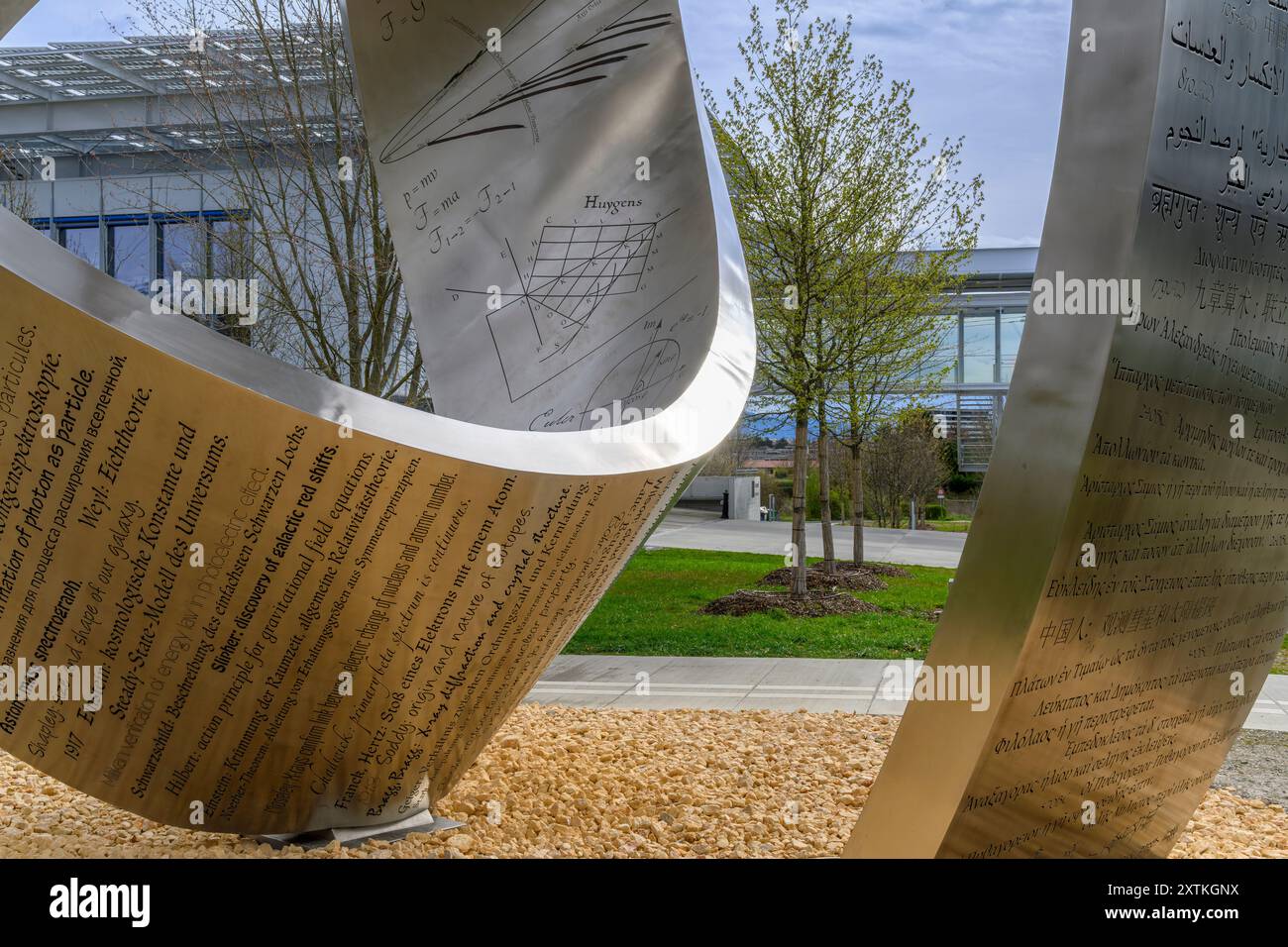 A sculpture called Wandering the Immeasurable, by Gayle Hermick depicts ...