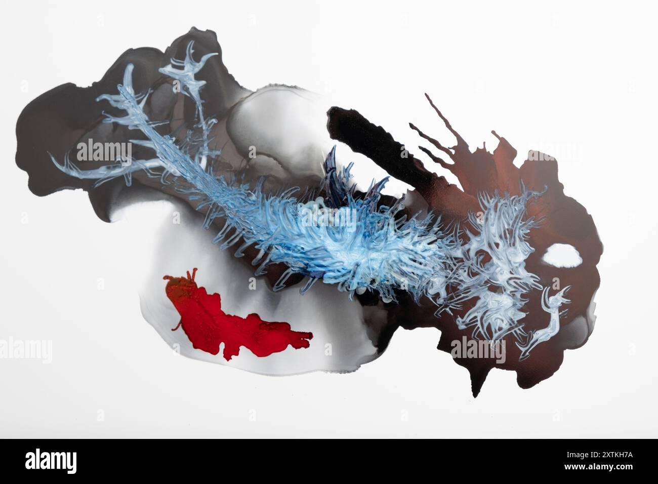 Conceptual, surreal alcohol ink based artwork presenting an ambiguous ...