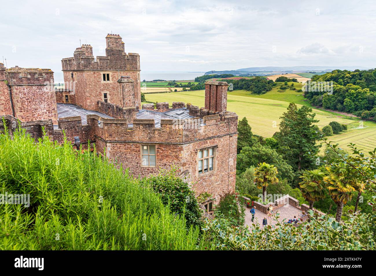 The view from Dunster Castle looking towards the Bristol Channel ...