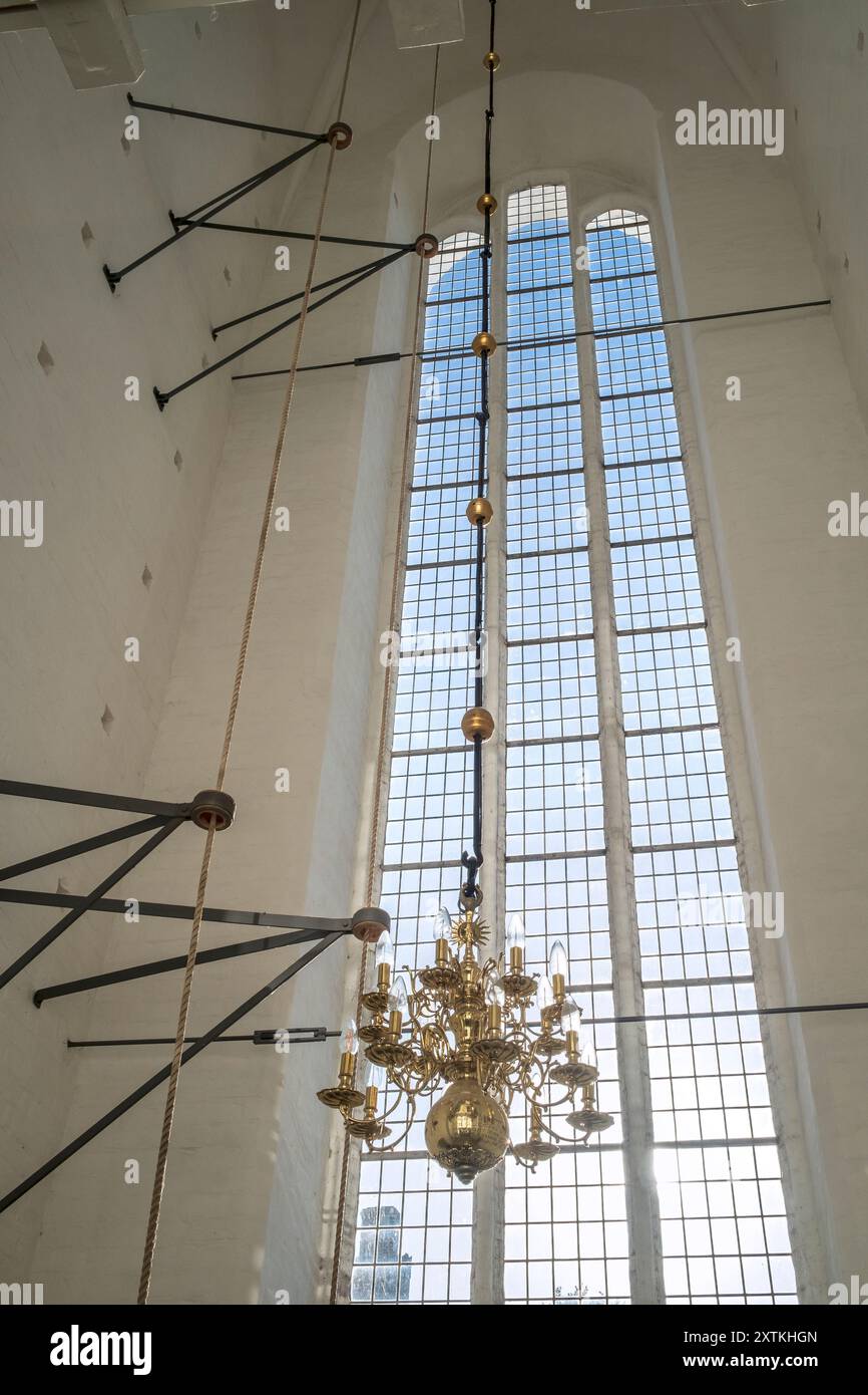 Tall glass window at Mariager Abbey in Denmark Stock Photo - Alamy