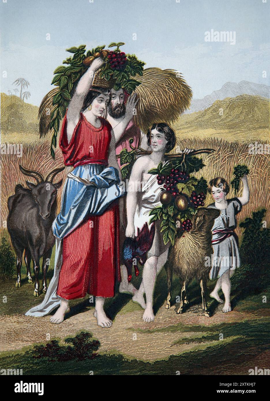 Illustration bringing the First-Fruits to Jerusalem (Ezekiel ...