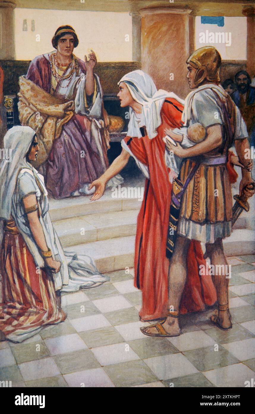 Illustration of The Judgement of Solomon - Two Mothers living in the ...
