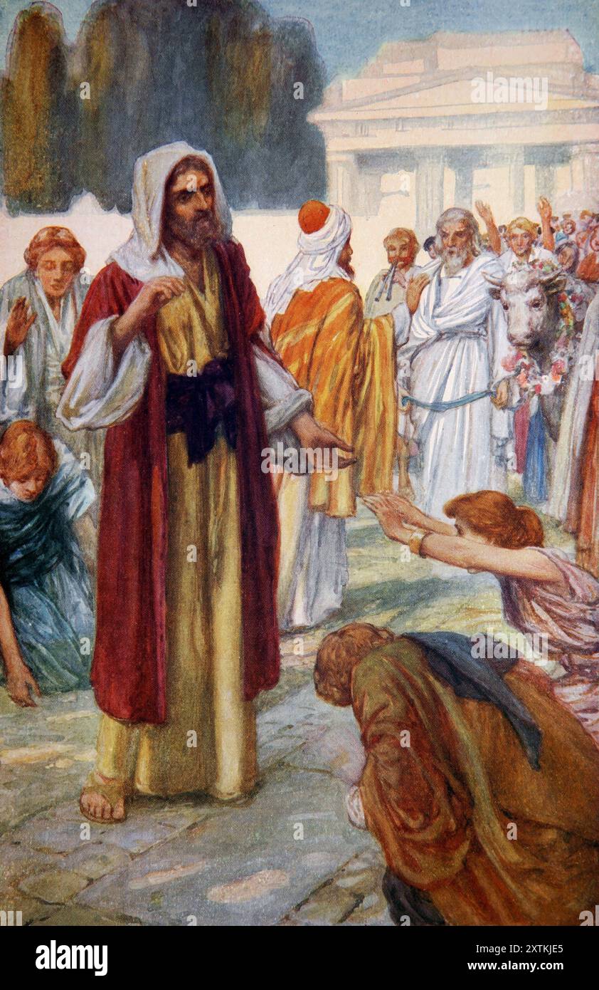 The People Worship Paul and Barnabus at Lystra (Acts) The People Believing they were Gods after ...