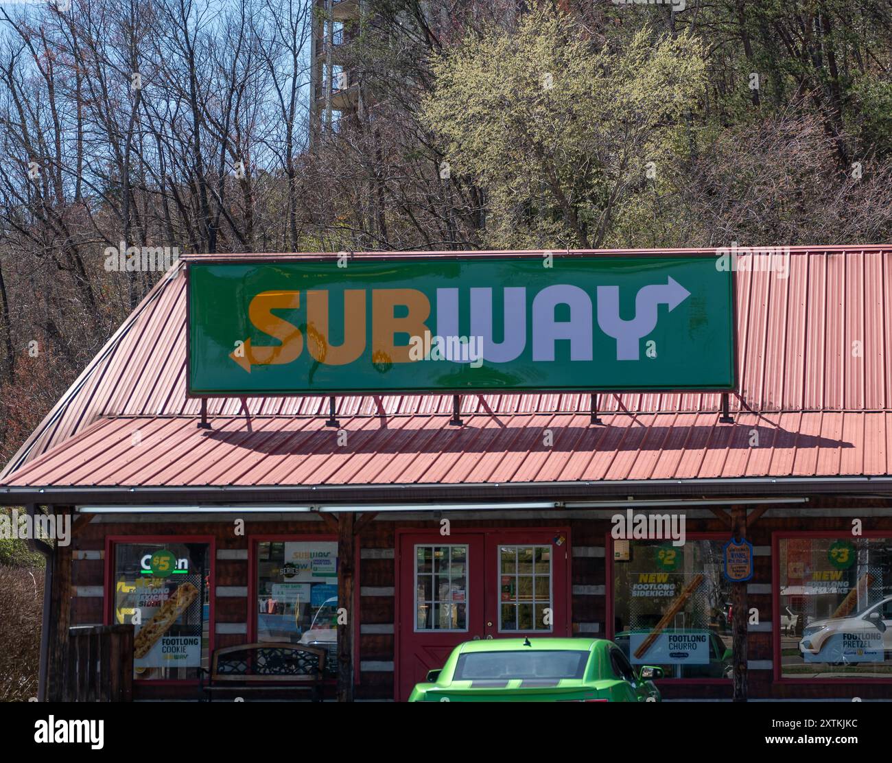 PIGEON FORGE, TN - 12 MAR 2024: Lettering on a sign over the building ...