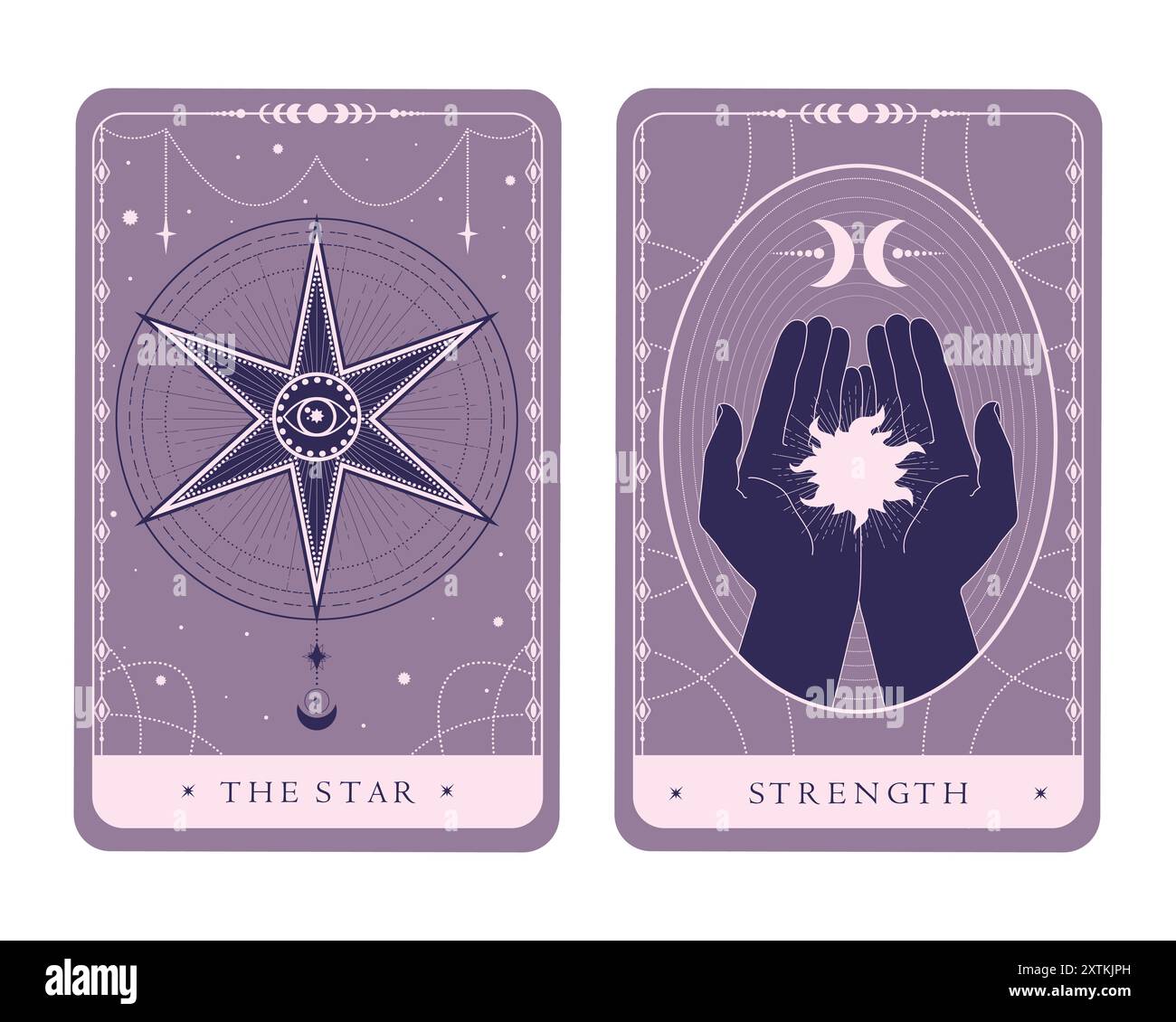 Magical celestial tarot cards of Major Arcana. Tarot symbols The Star ...