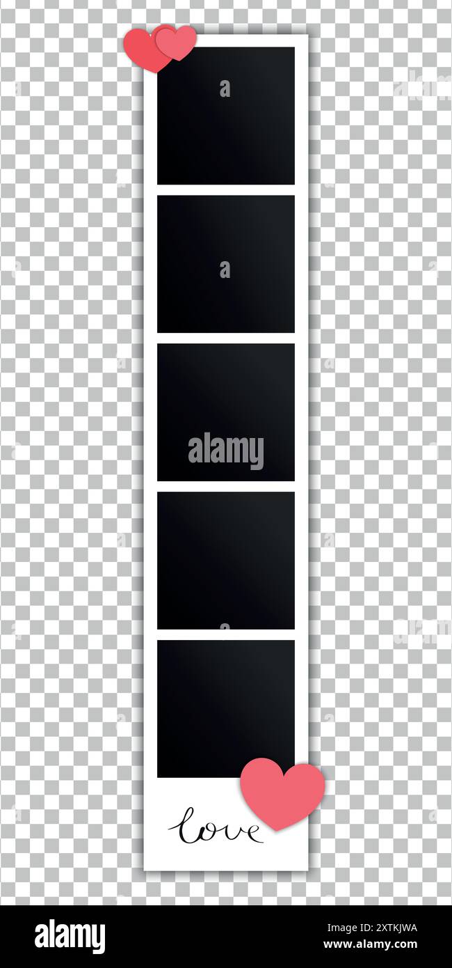Photo booth picture on transparent background. Photo strip decorated ...