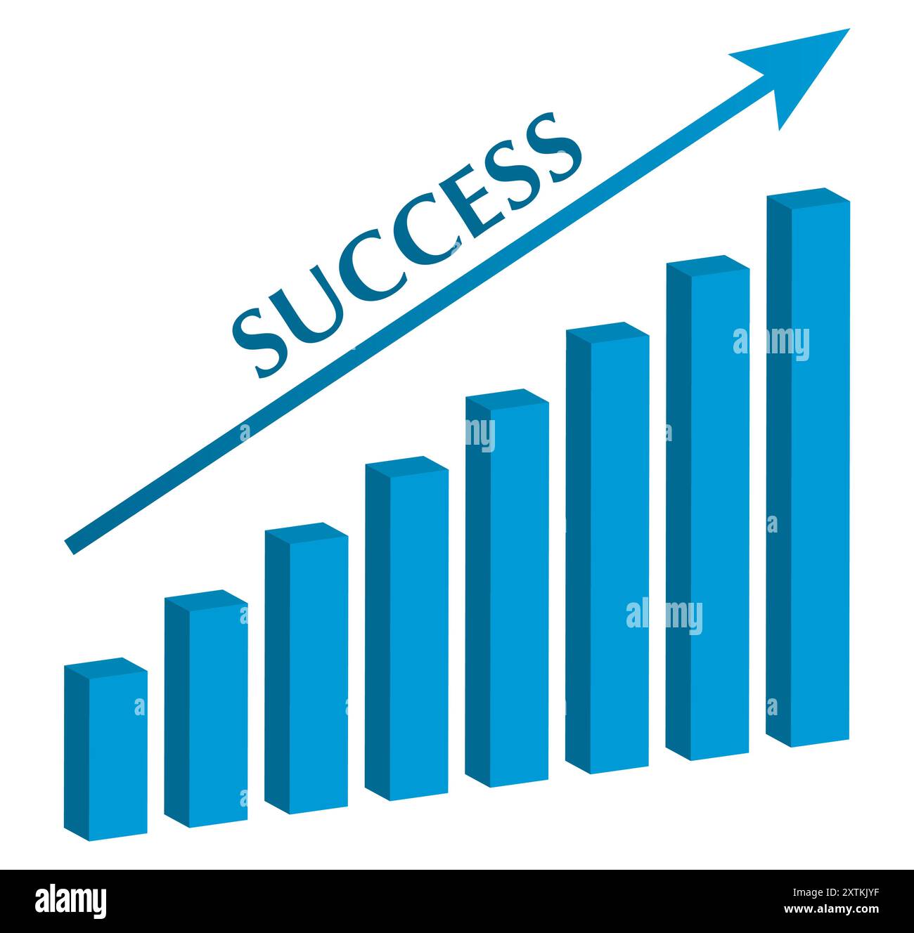 Graph with increase report and word SUCCESS. Diagram with rise and gain ...