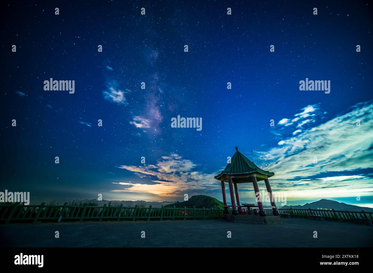 A traditional Chinese pavilion, Buyan Pavilion, stands against the ...