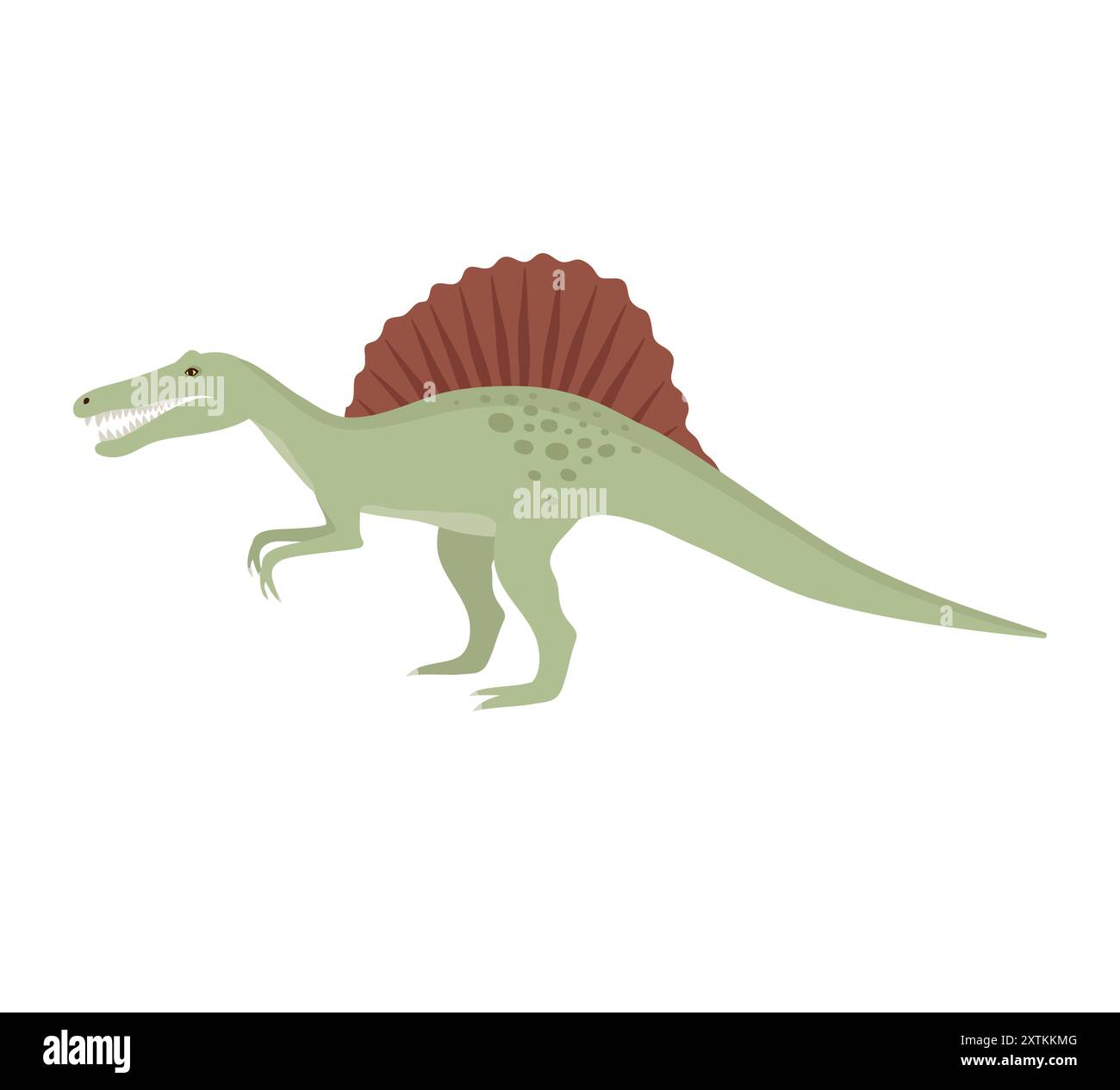 Vector flat hand drawn spinosaurus dinosaur isolated on white ...