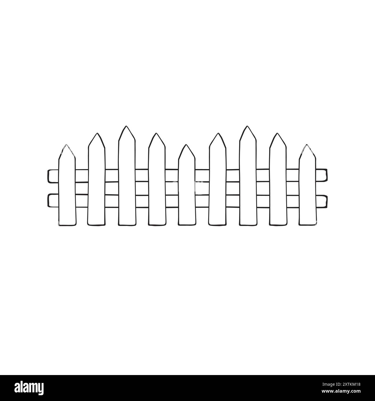 Vector hand drawn doodle sketch outline fence isolated on white background Stock Vector Image ...
