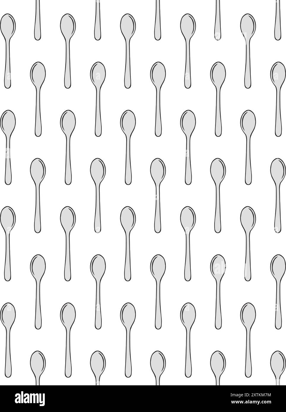 Vector seamless pattern of hand drawn doodle sketch colored spoon ...