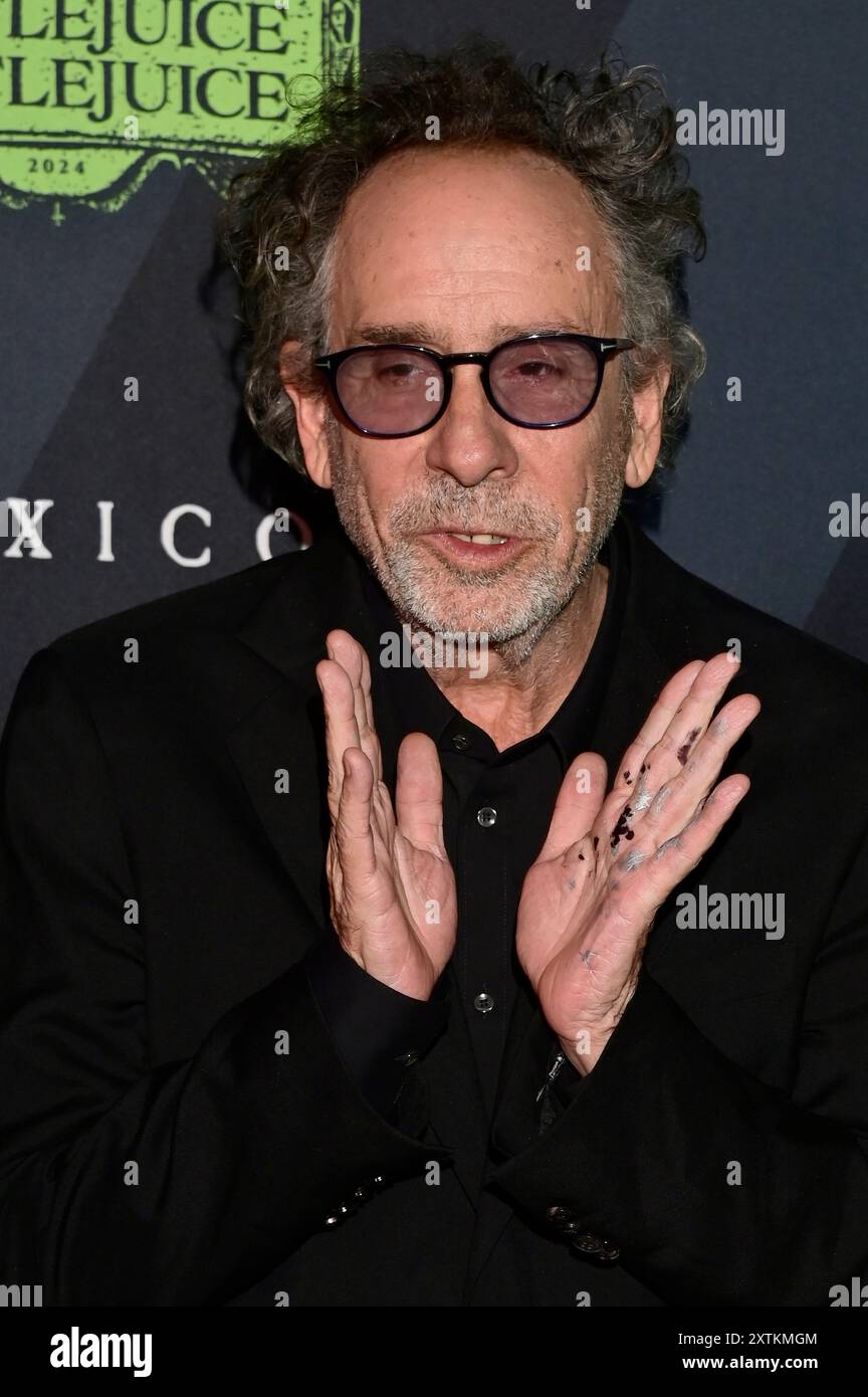 Mexico City, Mexico. 14th Aug, 2024. American Director Tim Burton is ...