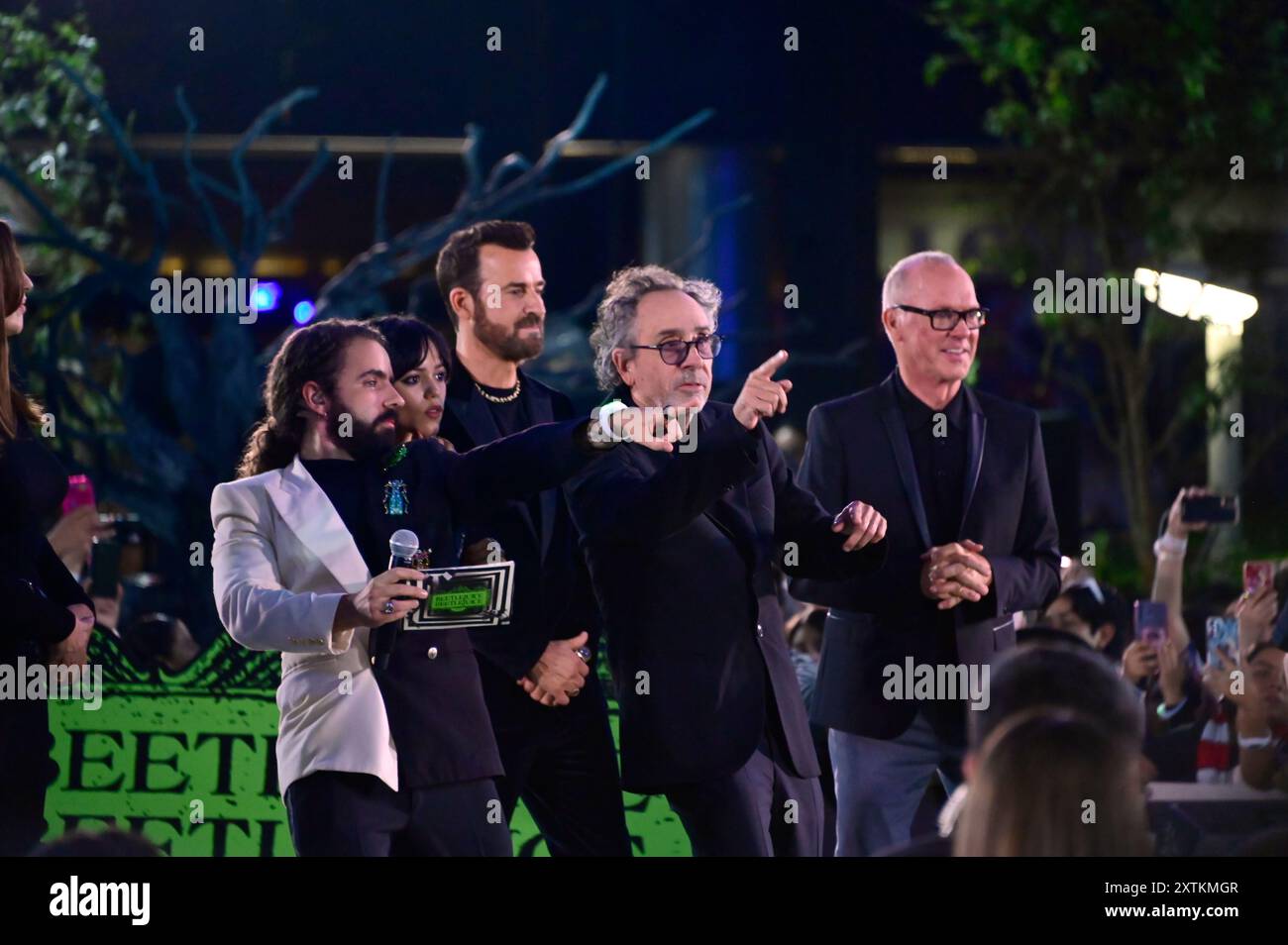 Mexico City, Mexico. 14th Aug, 2024. (L-R) Jenna Ortega, Justin Theroux ...