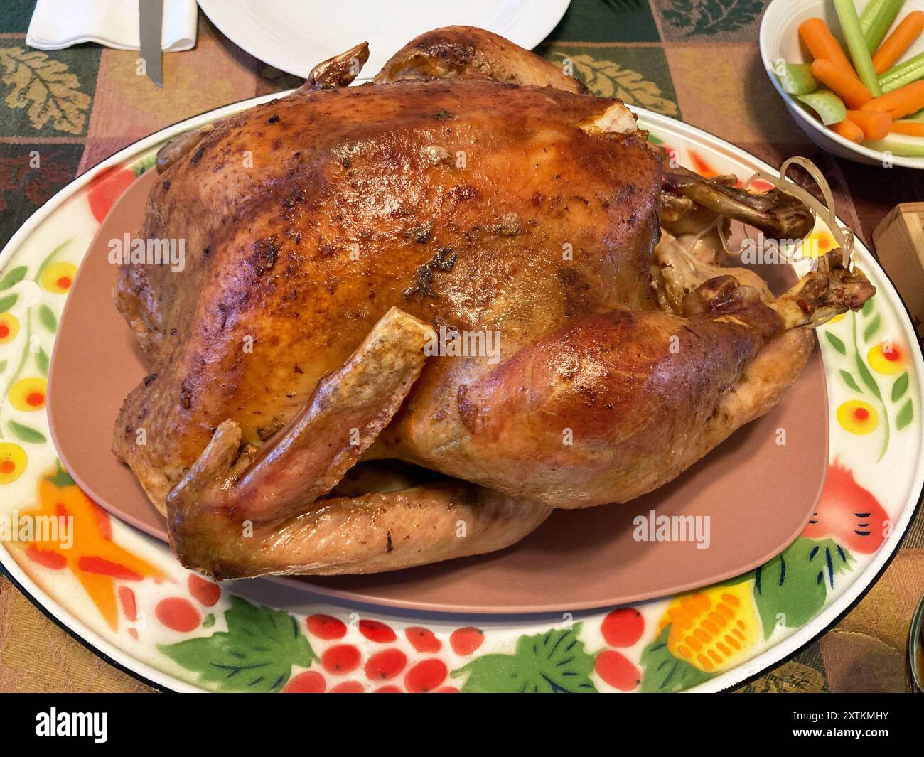 Holiday Turkey on platter Stock Photo - Alamy