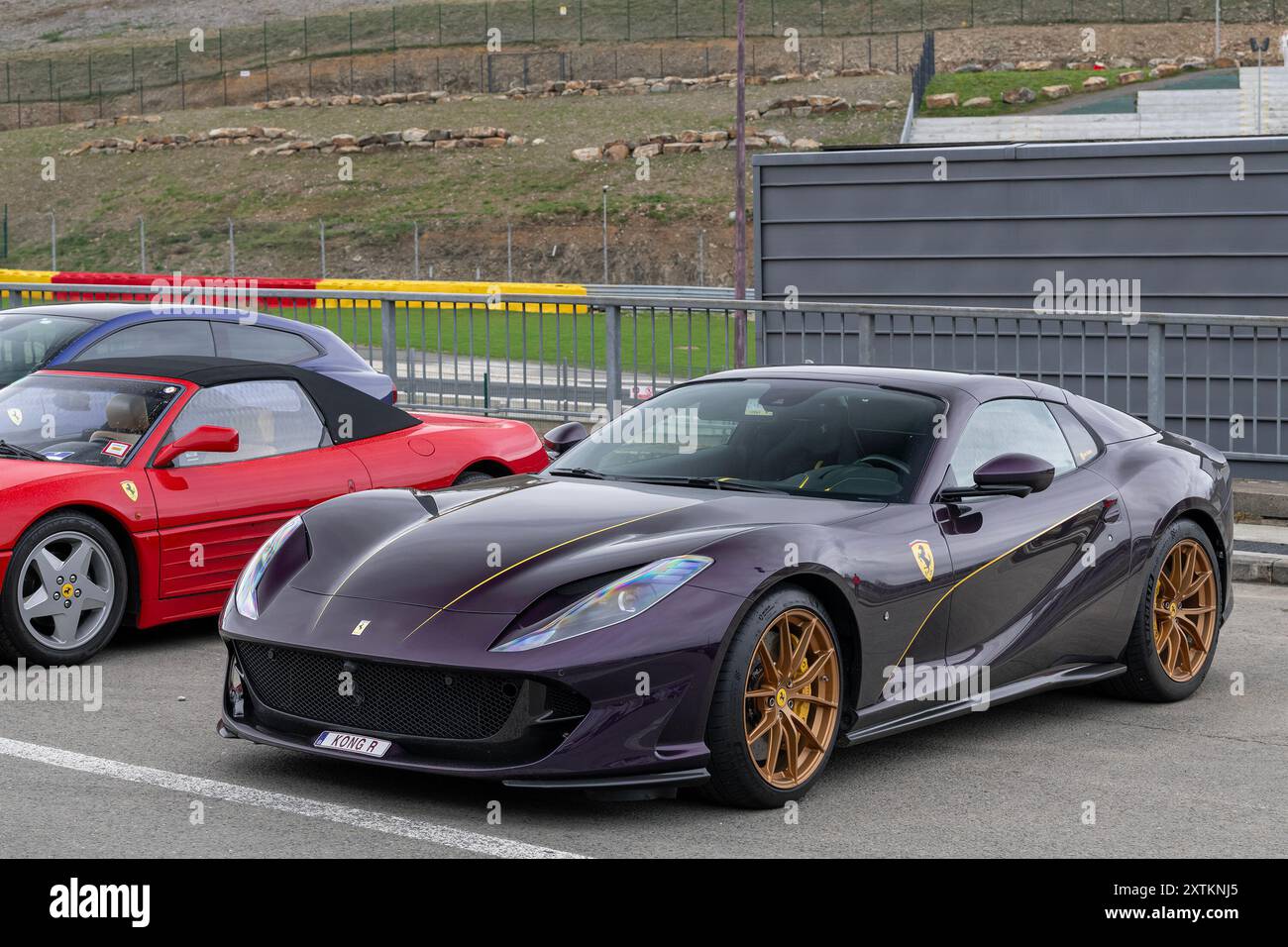 Spa-Francorchamps, Belgium - View on a purple Ferrari 812 GTS parked on ...