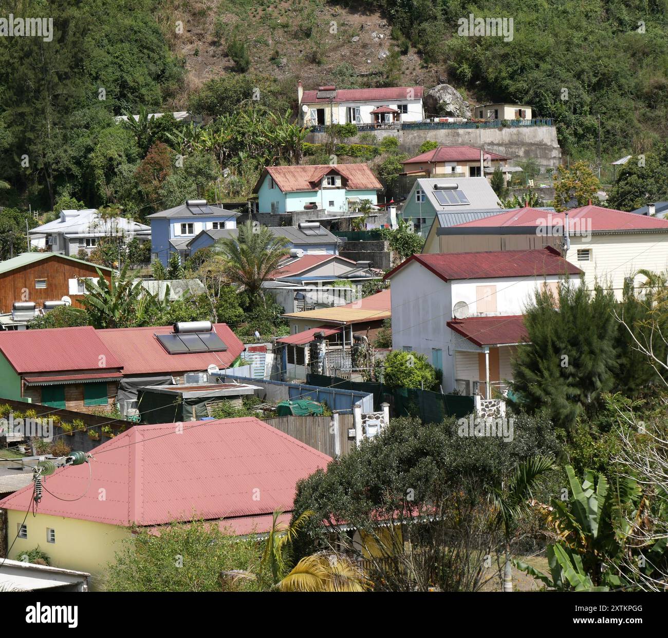 Hellbourg, colorful village in Salazie Circus, Reunion. Mascarene ...